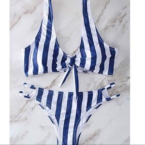 Swim | Sun Dropped Striped Blue White Bikini | Poshmark